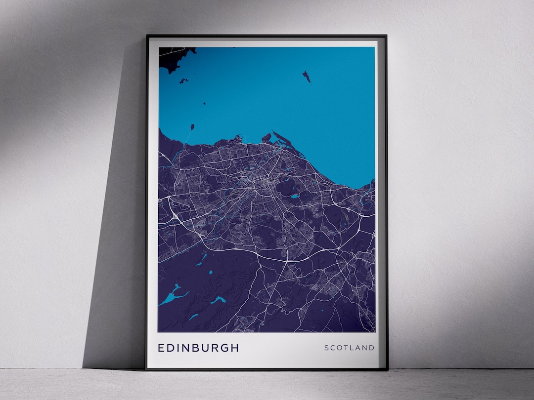 EDINBURGH Scotland Modern City Maps Design, Digital Download Wall Art ...