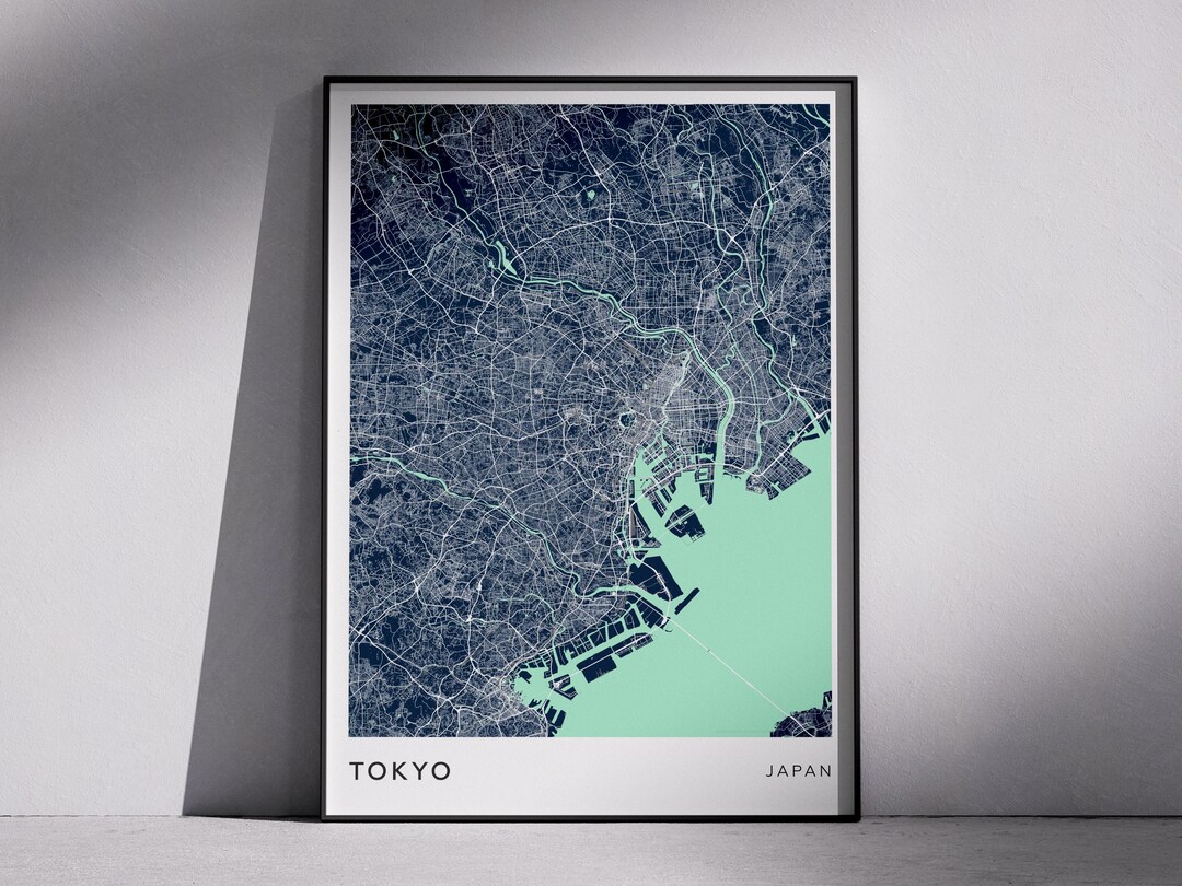 TOKYO Japan Modern City Maps Design, Digital Download Wall Art, City ...