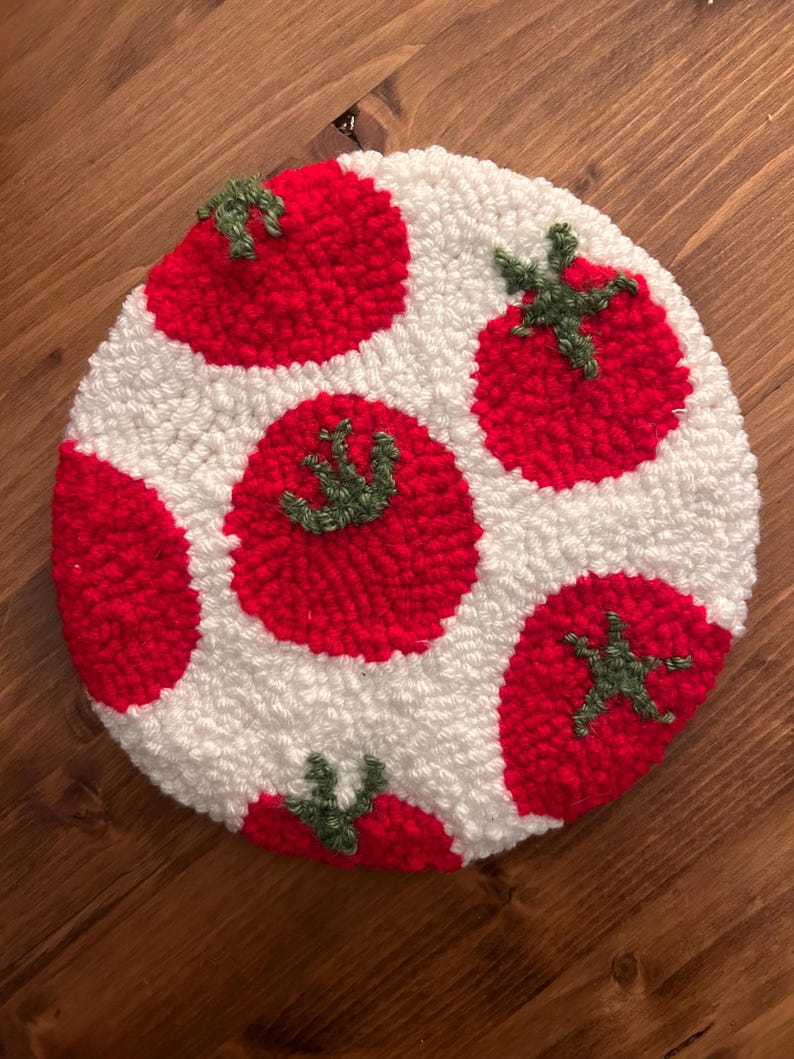 Mediterranean Tomato Punch Needle Wall Hanging - Etsy