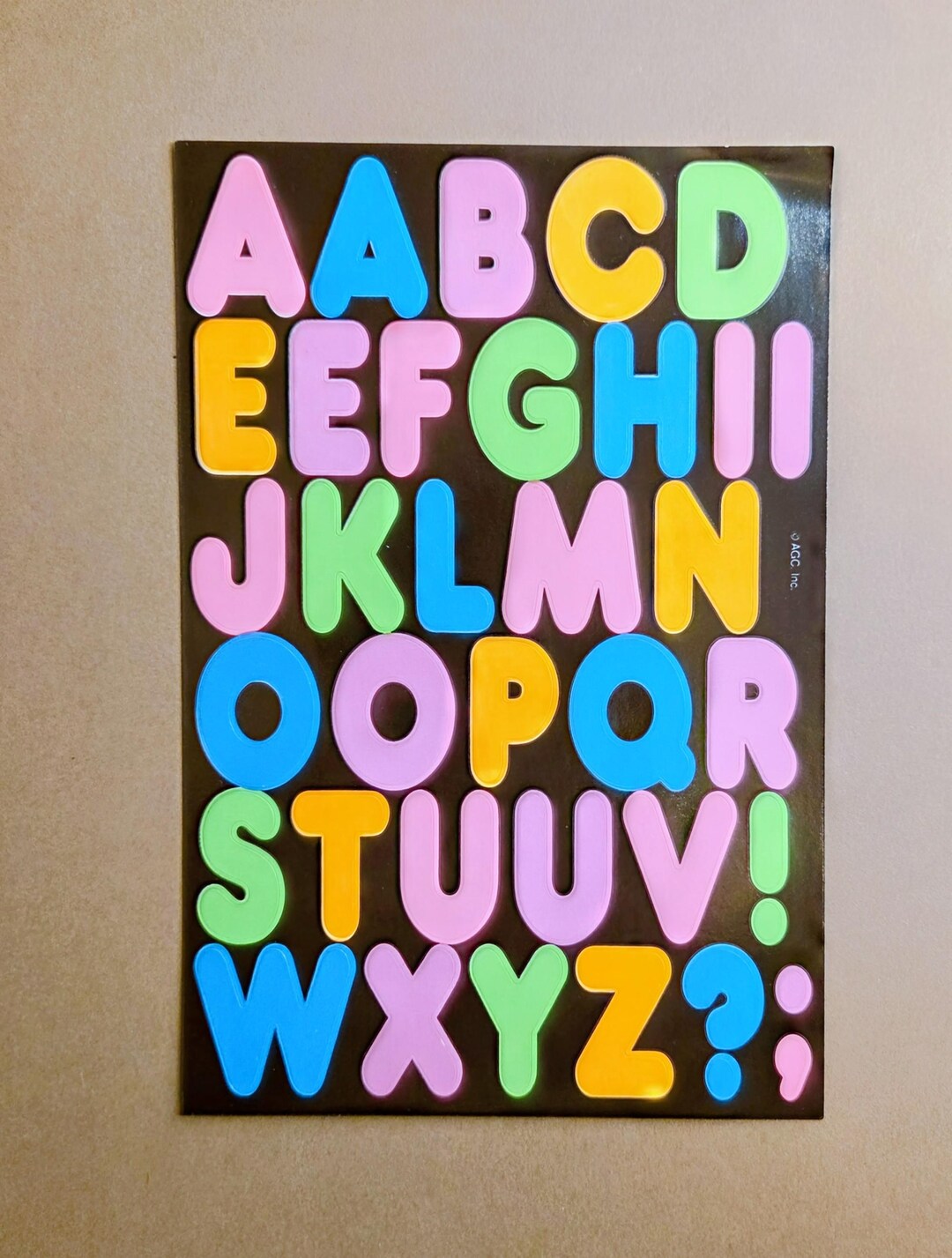 Vintage Bubble Letter Stickers | 90s AGC Alphabet Sheet, Junk Journal ...