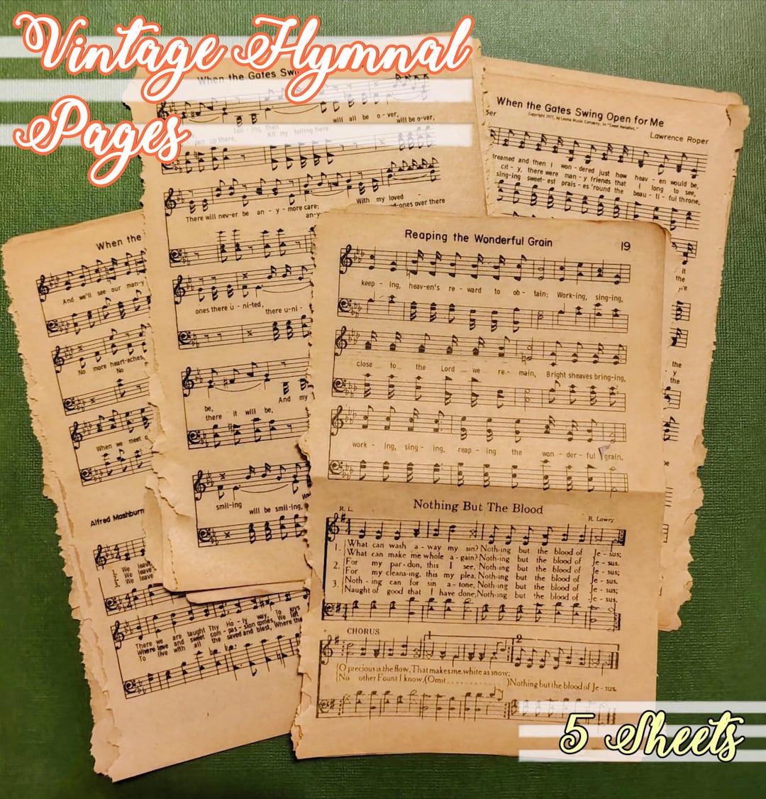 Vintage 1977 Hymnal Pages | Music Ephemera for Junk Journals ...