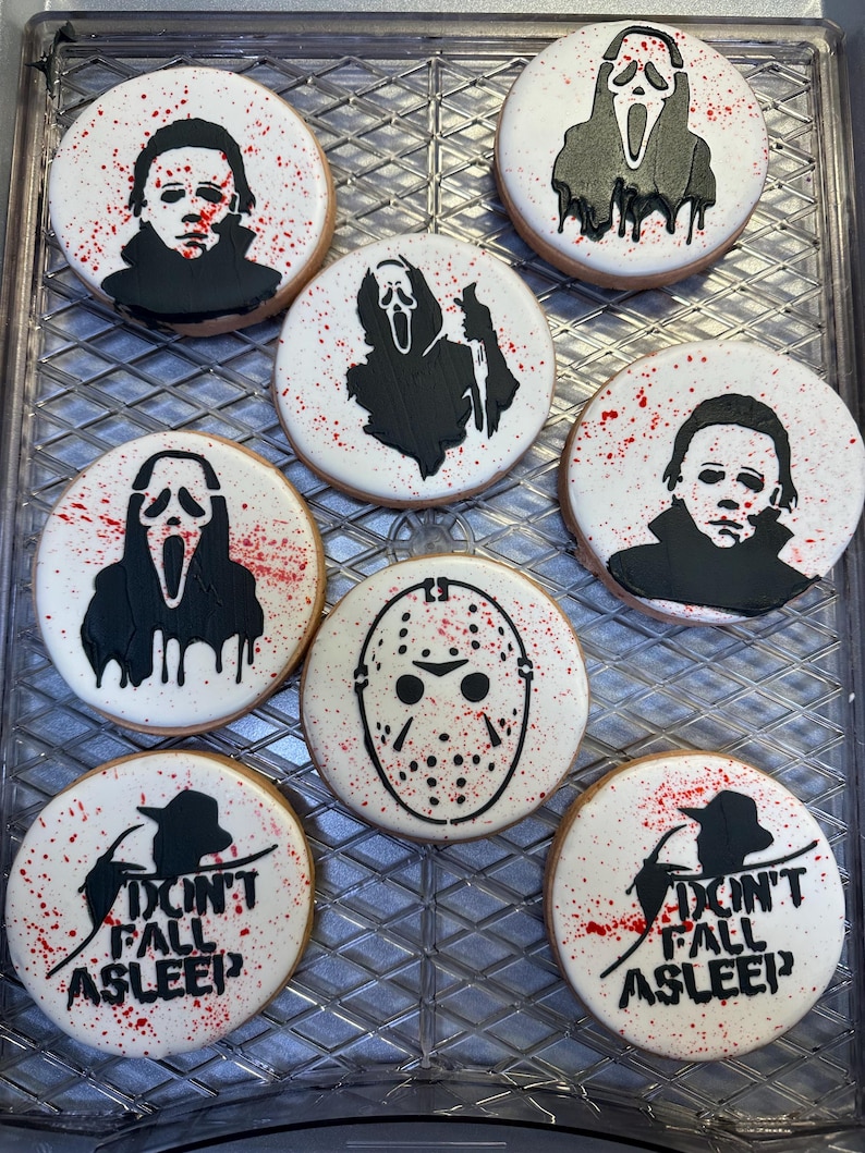 Set of 7 ‘KILLER BIRTHDAY’ Themed Cookies. Horror Movie Inspired. Baked ...