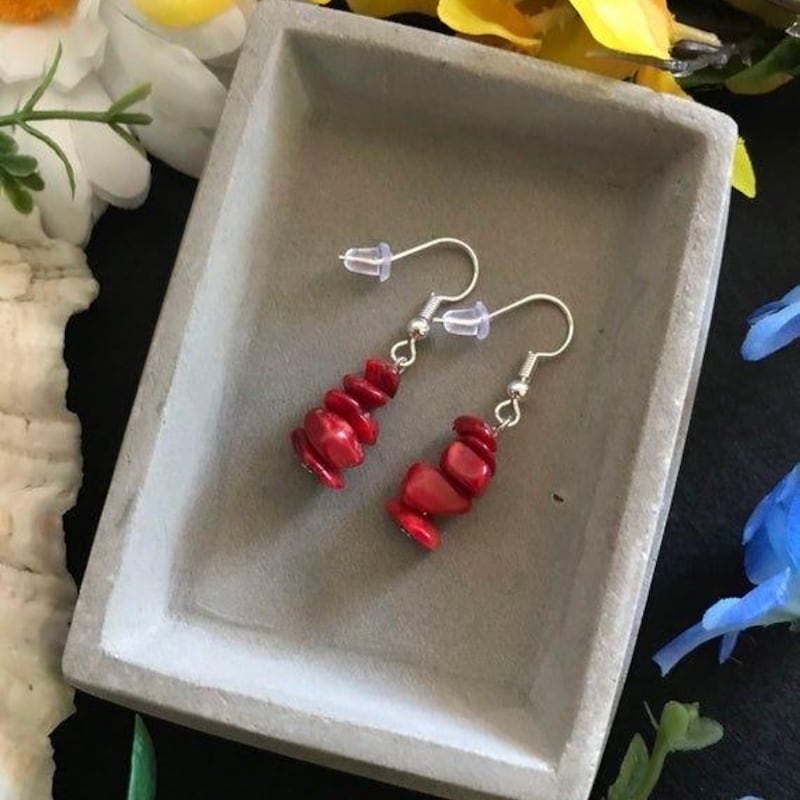 Coral Earrings - Etsy
