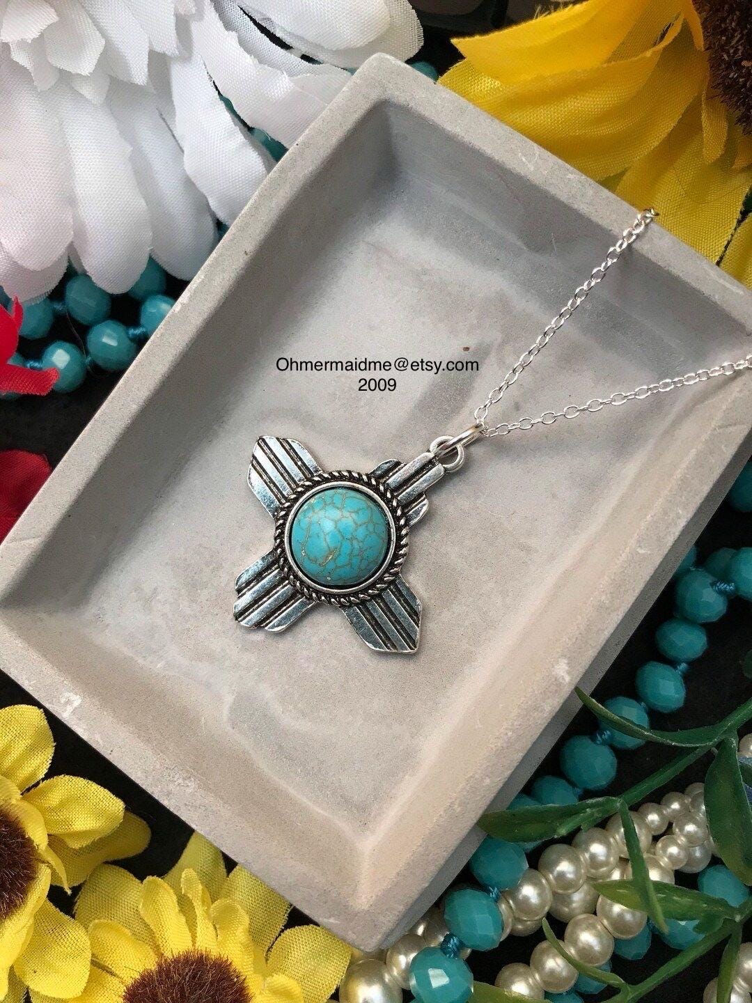Turquoise Zuni Necklace - Etsy