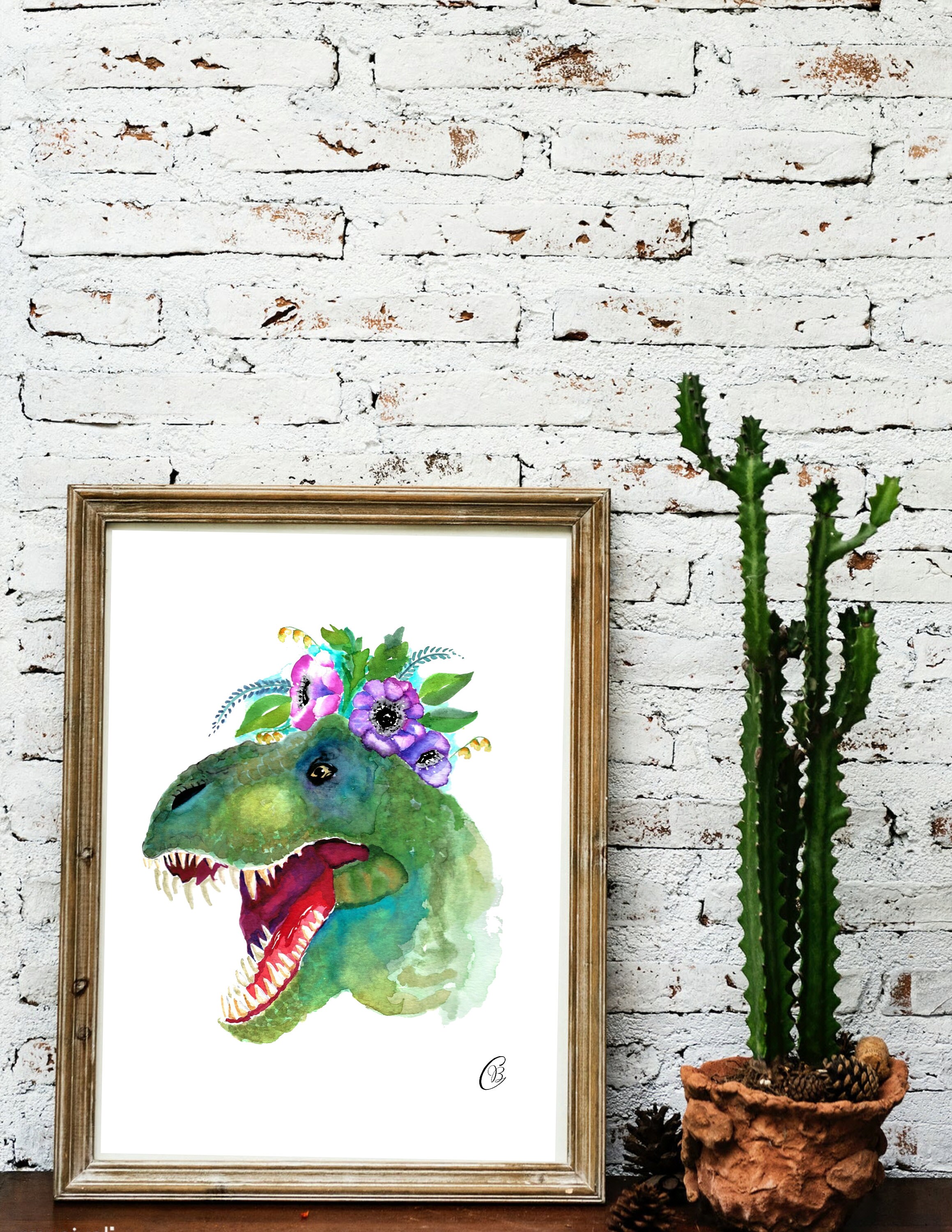 T Rex Watercolor Print Original Artwork | Etsy