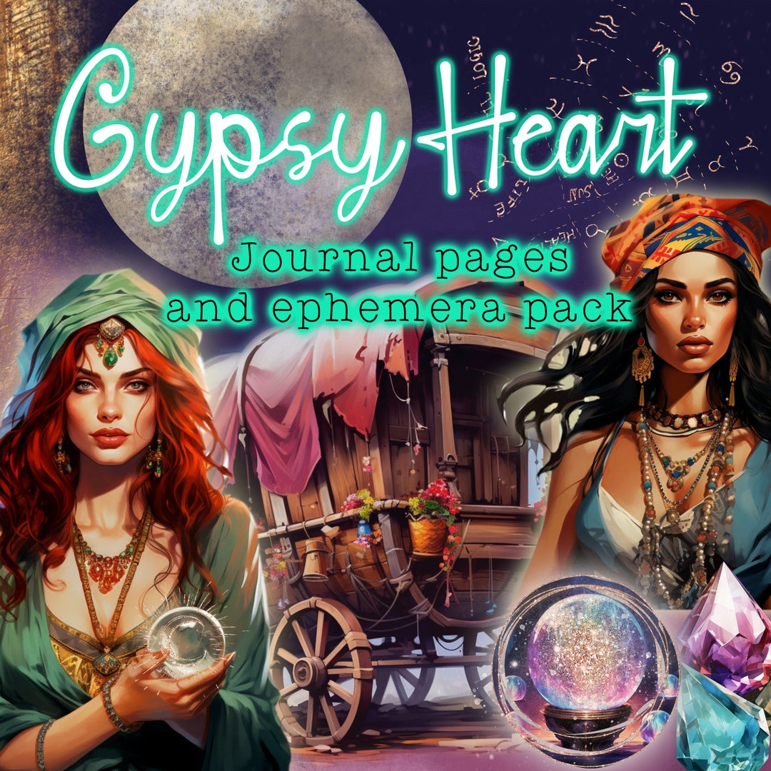 Gypsy Heart: A Collection of Paper Ephemera, Fortune Teller Junk Journal Paper, Bohemian ...