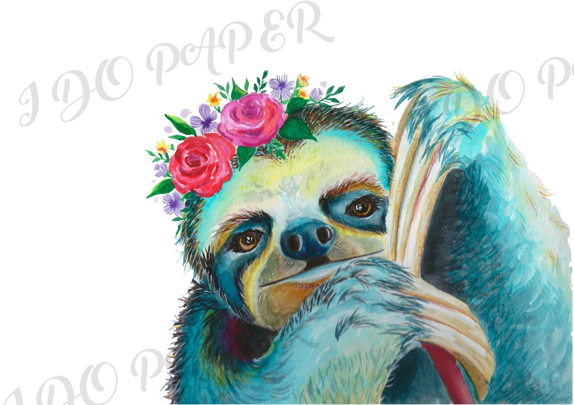 Sloth Watercolor Print Original Artwork | Etsy