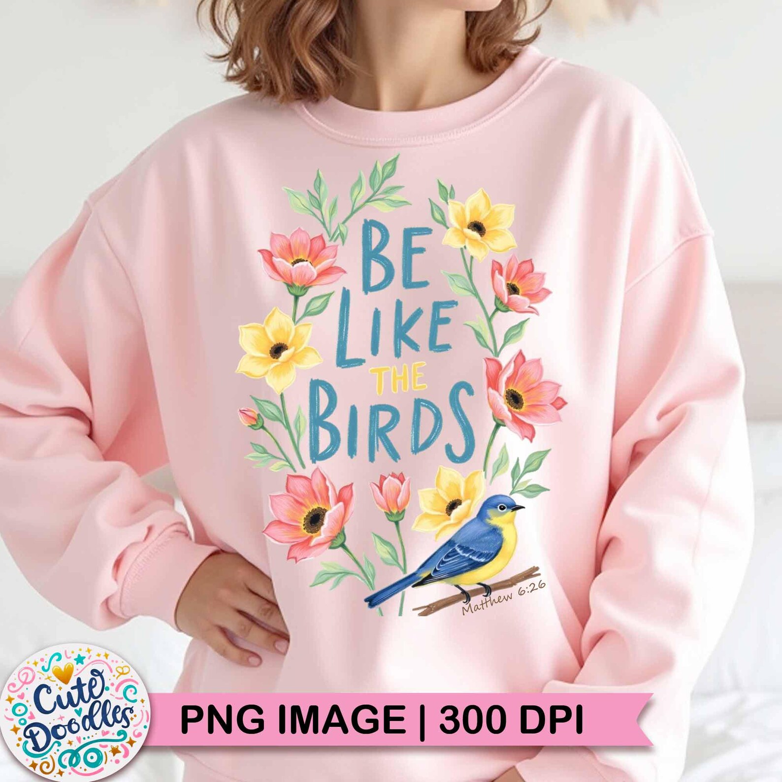 Bible Verse PNG, Be Like the Birds Png, Preppy Easter Png, Amen Png ...