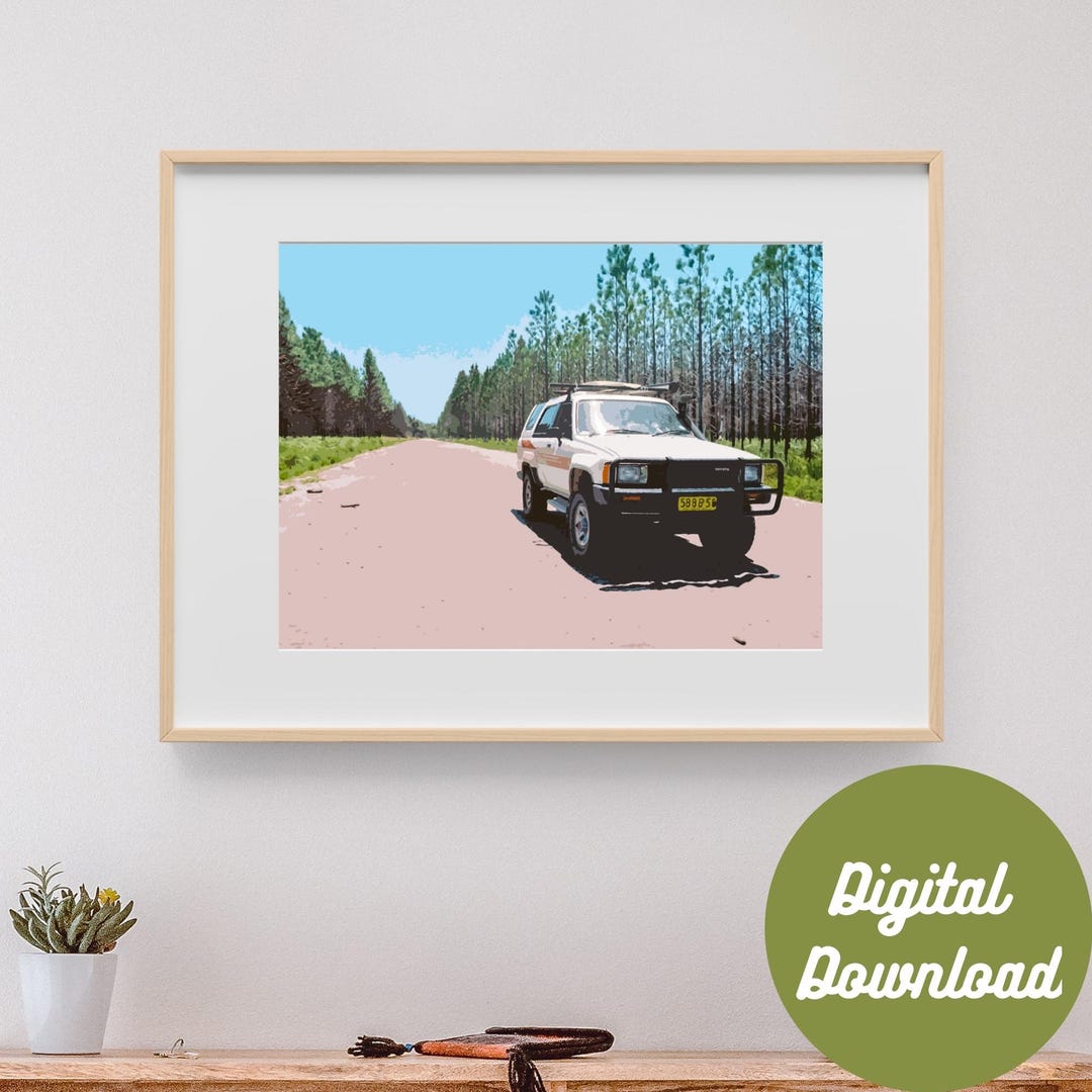 Toyota 4runner Poster, Wall Art Classic Toyota 4wd, Sandy Track Pine ...