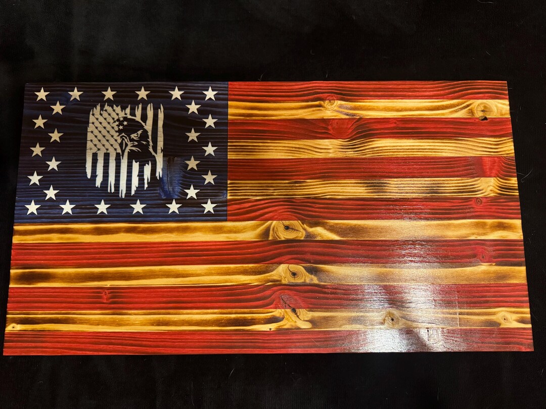 American Flag Feirce Eagle Gun Concealment Wall Art 13x24x5 - Etsy ...