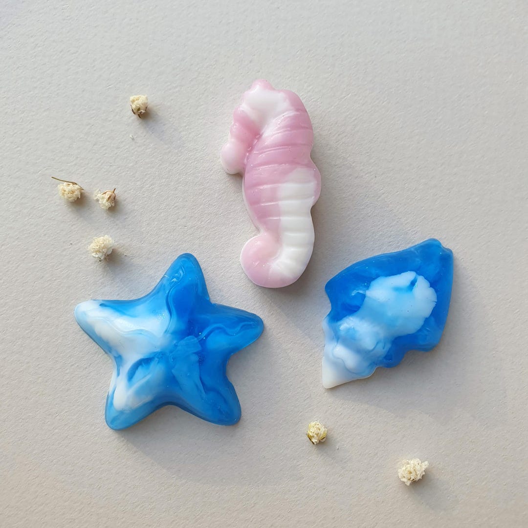 Seashell Mini Soap Set, Seahorse Soap, Ocean Themed Soap, Beach Wedding ...