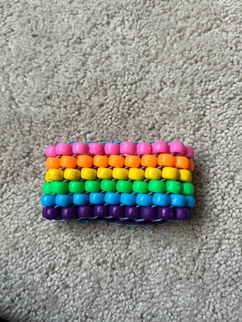 Rainbow Kandi Peyote Cuff - Etsy