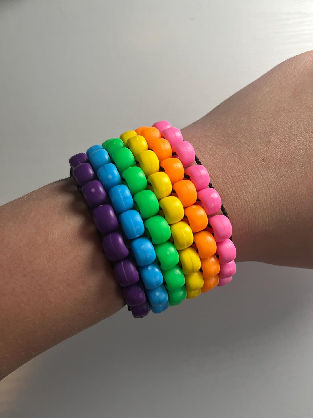 Rainbow Kandi Peyote Cuff Etsy