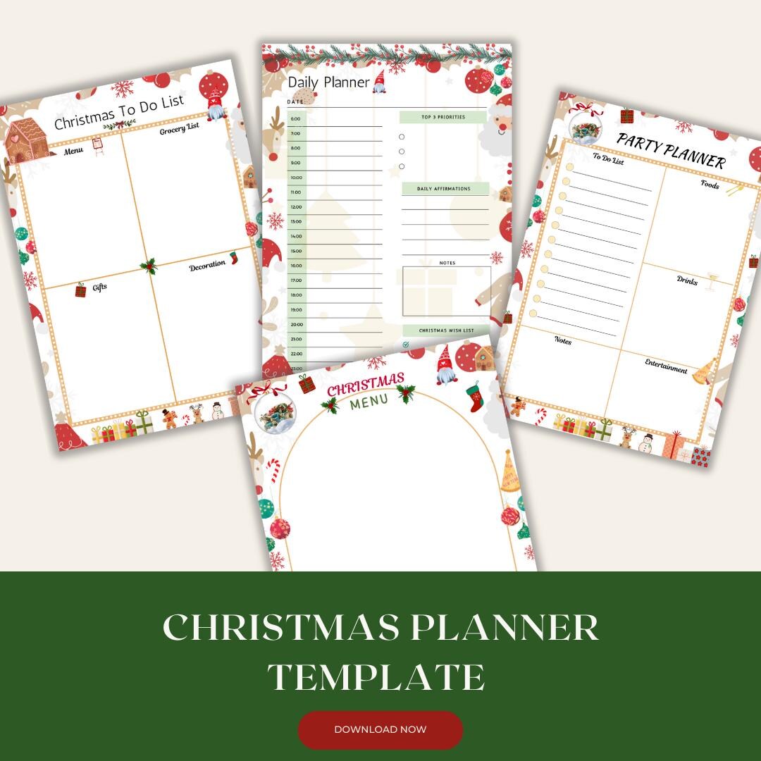 Christmas Planner, Printable Holiday Organizer, Christmas Daily Plan ...