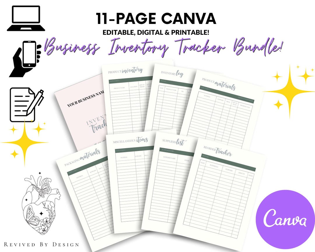 Editable Inventory Tracker Printable Business Inventory Tracker Product ...