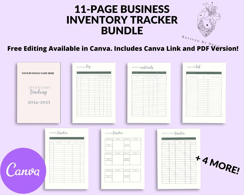 Editable Inventory Tracker Printable Business Inventory Tracker Product ...