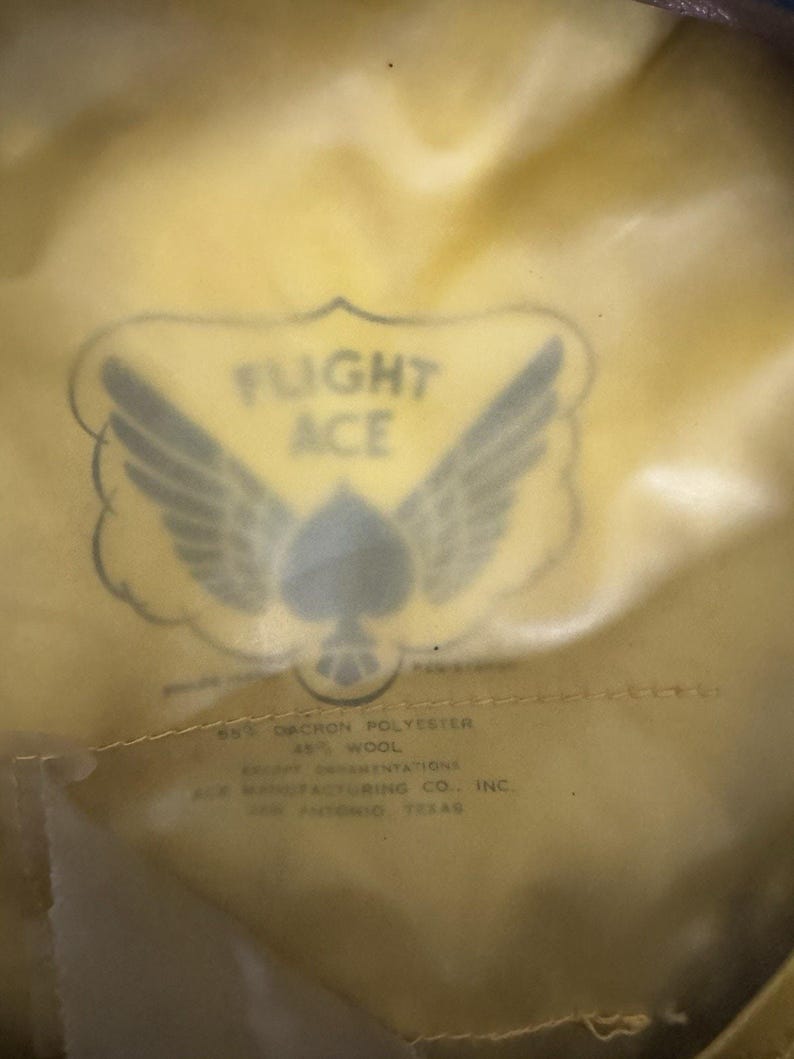 Vietnam Era Ace Greatest Name in Caps Flight Ace Military Wool Sz. 7 1/ ...