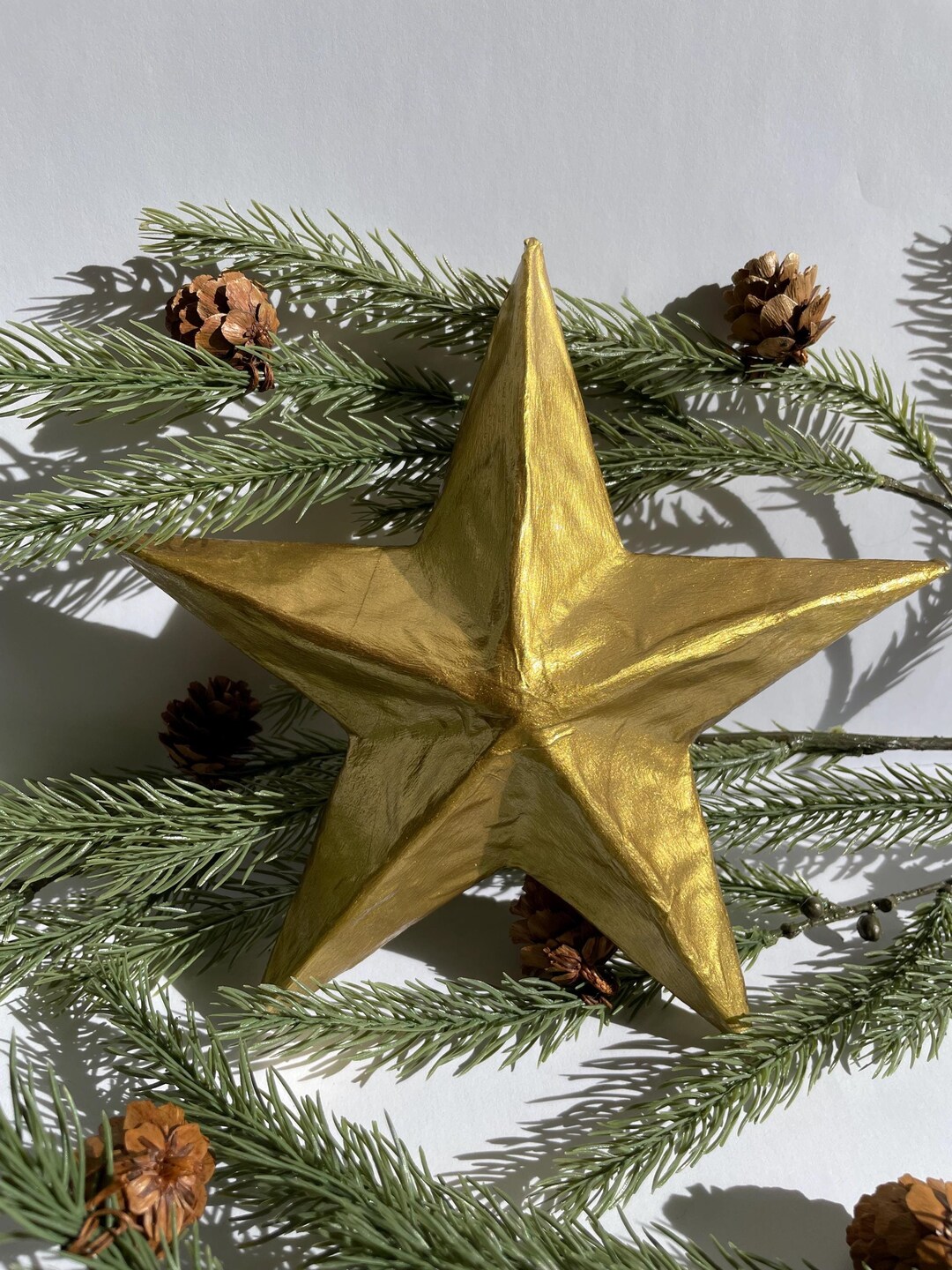 Gold Paper Mache Star - Etsy