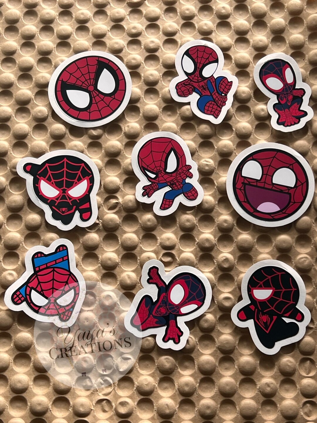 Spider Man Cartoon Stickers 9pc - Etsy