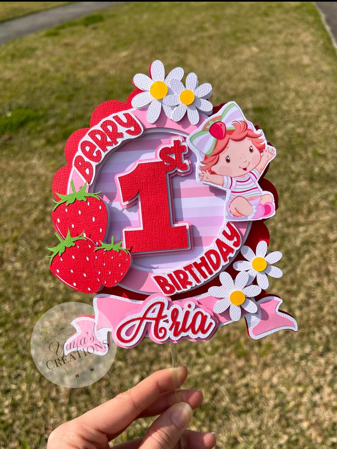 Strawberry Girl 3D Cake Topper - Etsy