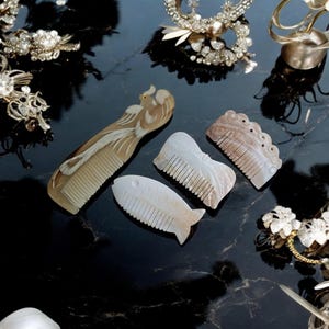 Handmade Natural Shell and Buffalo Horn Comb, Anti-static Massage Hair ...