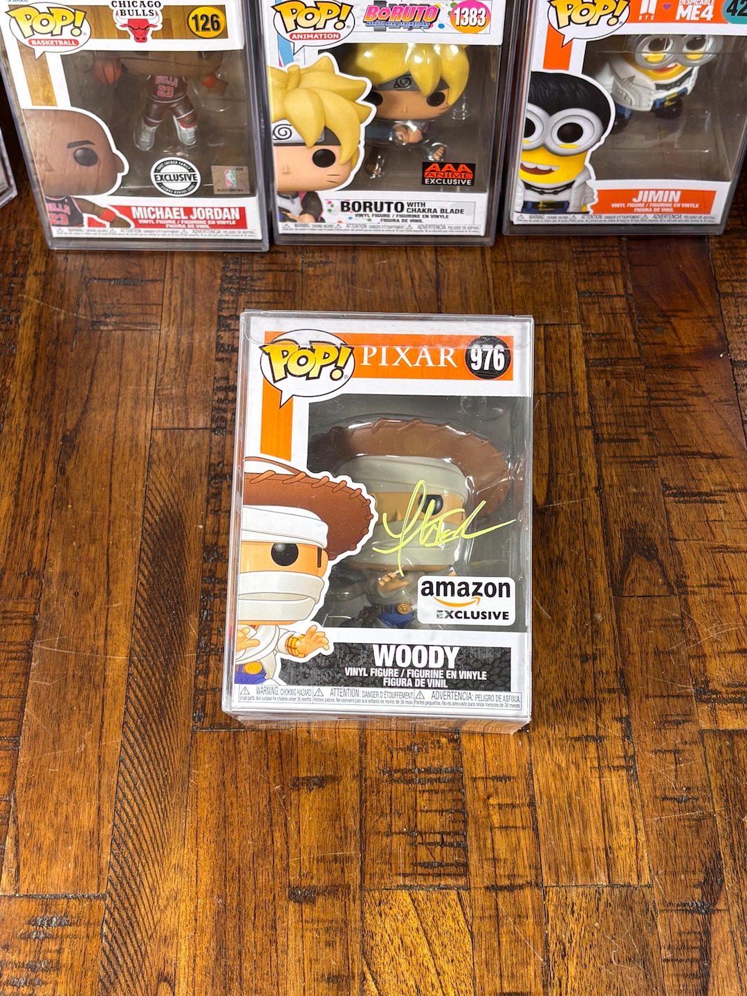 Funko Pop! Pixar Toy Story Mummy Woody 976 Amazon Signed COA Thomas Ian ...