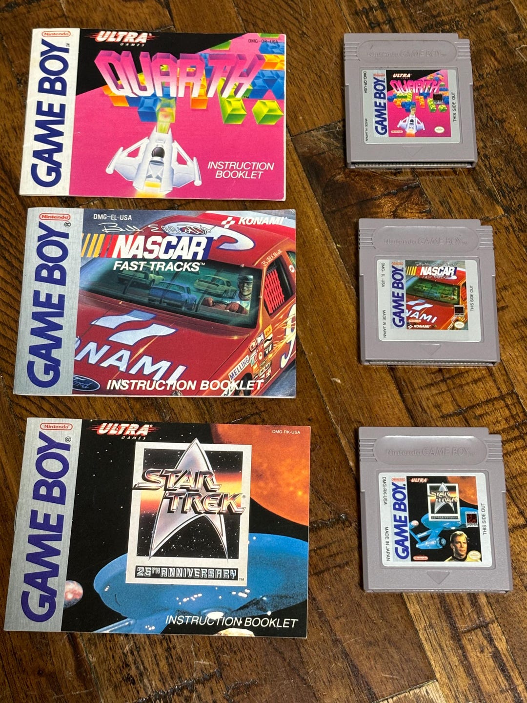 Lot 3 Game Boy Games Manuals Quarth Star Trek 25 Anniversary NASCAR ...