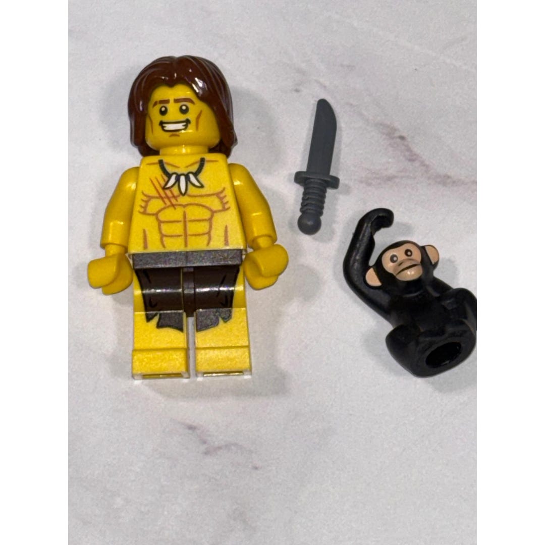 LEGO Series 7 Minifigure Minifig Jungle Boy With Monkey Col106 Col07-1 ...