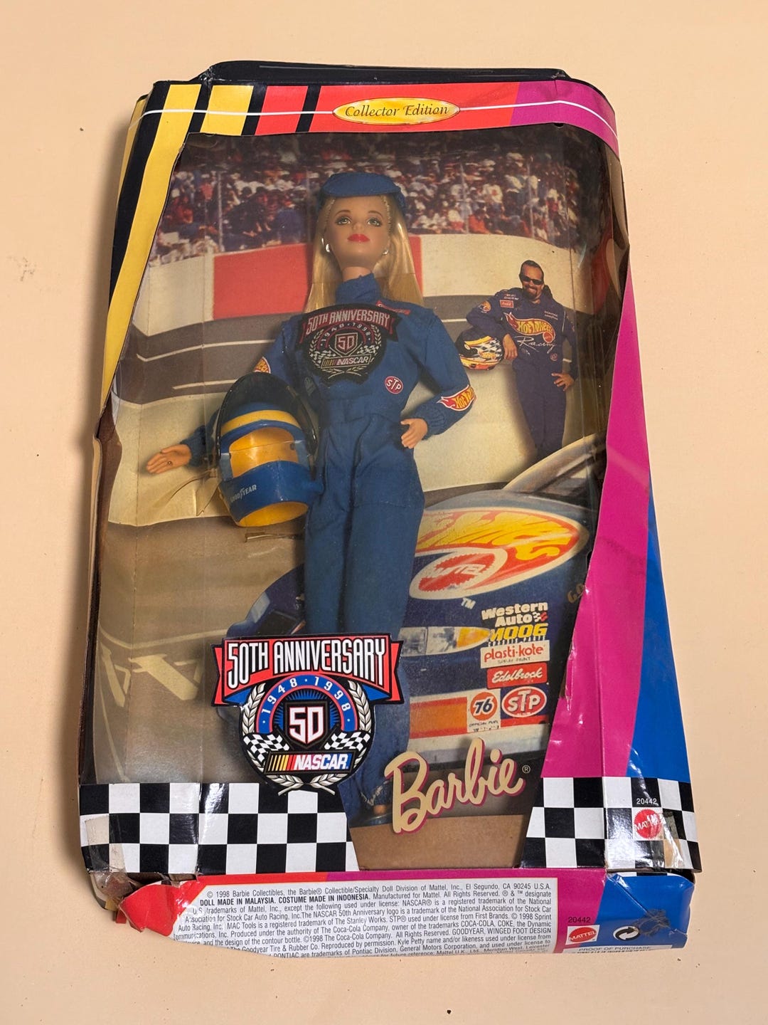 Barbie Nascar Doll 50th Anniversary Collector Edition 1948-1998 Mattel ...