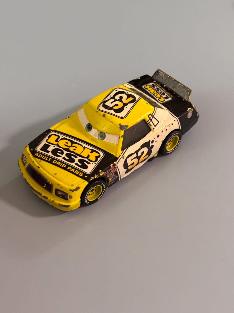 Disney Pixar Cars Claude Scruggs #52 Leak Less Yellow Die-cast Vehicle ...