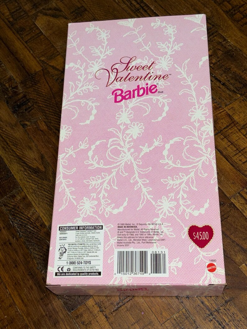 Mattel 1995 Sweet Valentine Barbie Doll Hallmark Special Edition 14880 ...