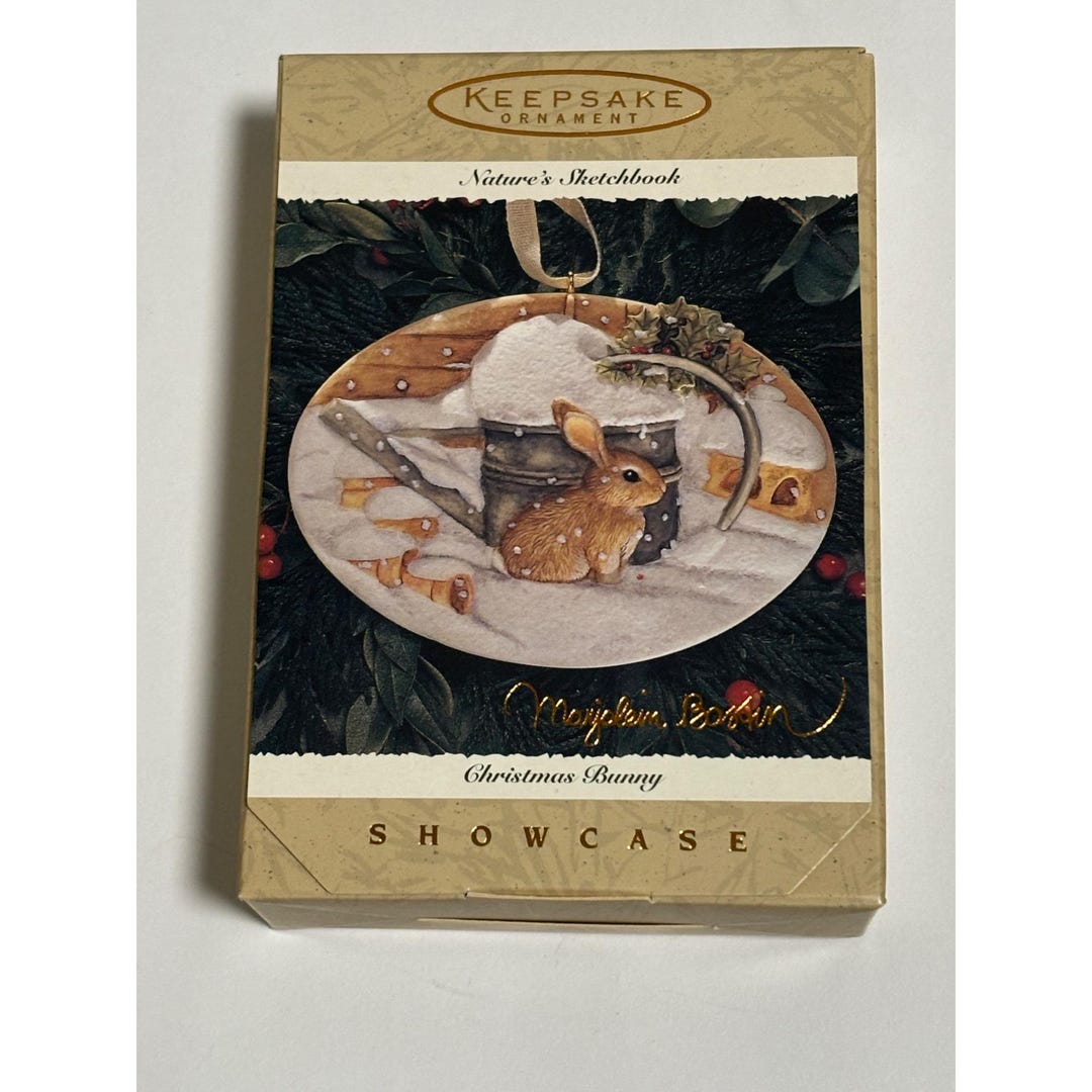 Vintage 1996 Hallmark Bunny Nature's Sketchbook Keepsake Christmas ...