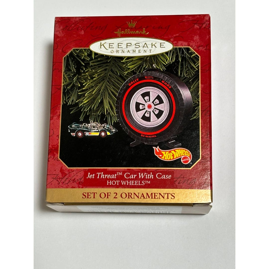 1999 Hot Wheels Jet Threat Car W/ Tire Case Hallmark Keepsake Ornament ...