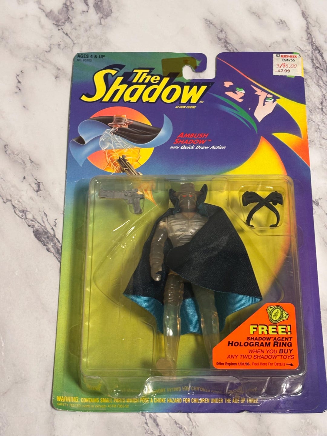 1994 Kenner the Shadow Action Figure "ambush Shadow" With Quick Draw ...