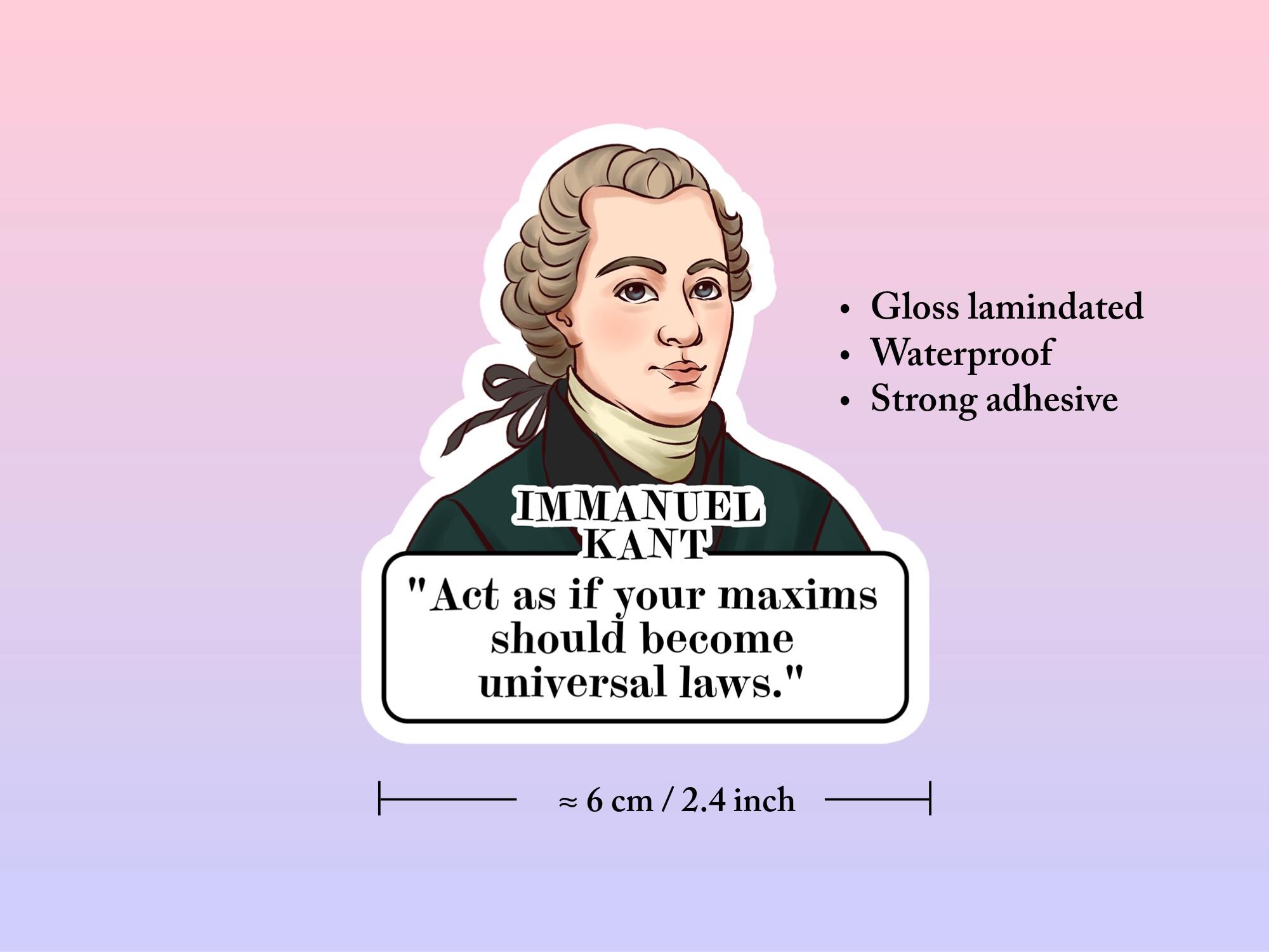 Waterproof Immanuel Kant Sticker, German Philosopher Sticker, Kantian ...
