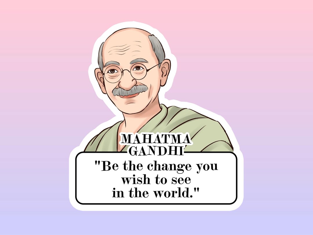 Waterproof Mahatma Gandhi Sticker, Indian Philosopher Sticker ...
