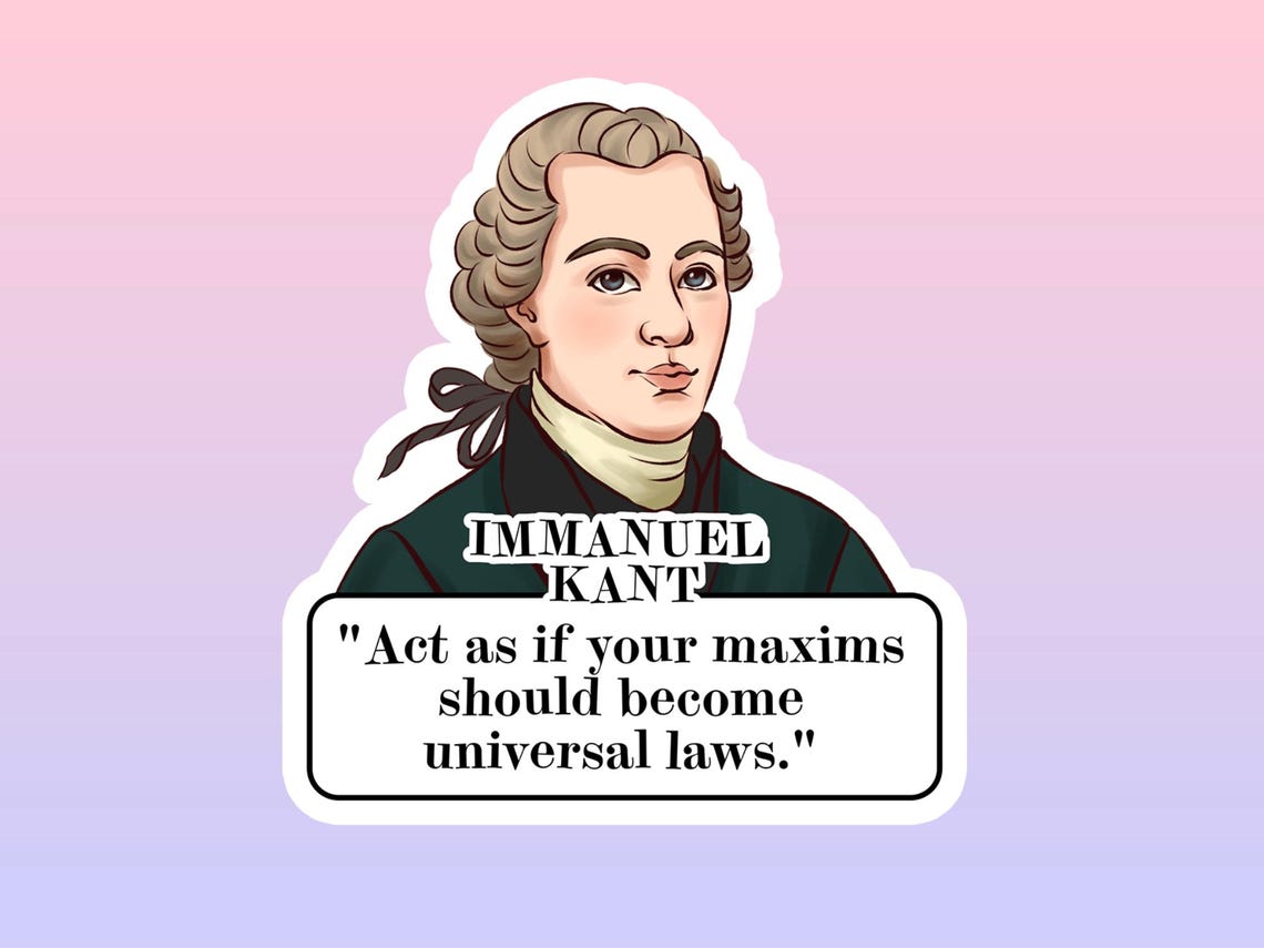 Waterproof Immanuel Kant Sticker, German Philosopher Sticker, Kantian ...