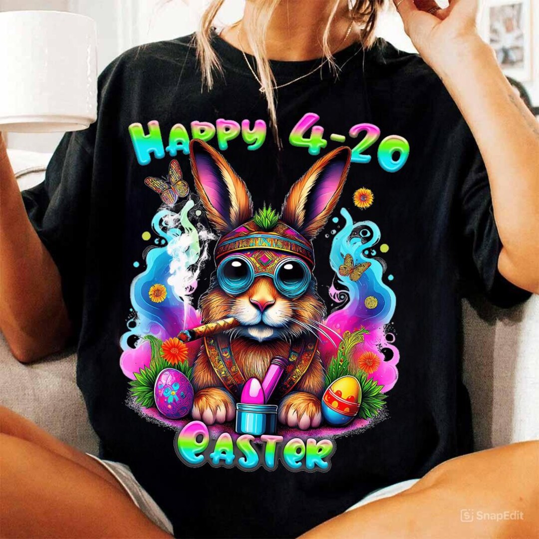 Happy 420 Easter Day Bunny Smoking Weed Marijuana Funny 420 Digital PNG ...