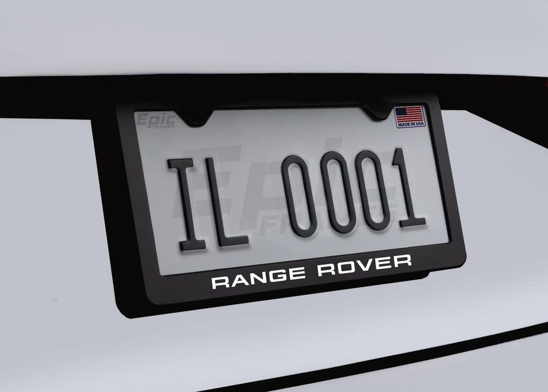 Range Rover License Plate Frame Premium Black Metal W/ Screws and Caps ...
