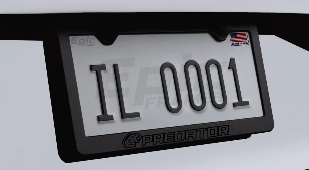 Black on Black Predator GT500 License Plate Frame Premium Black Metal ...