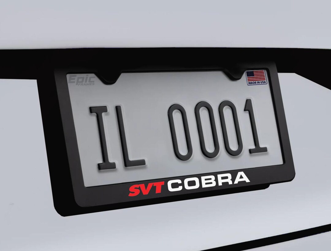 SVT Cobra License Plate Frame | Red / White | Racing | Premium Black ...