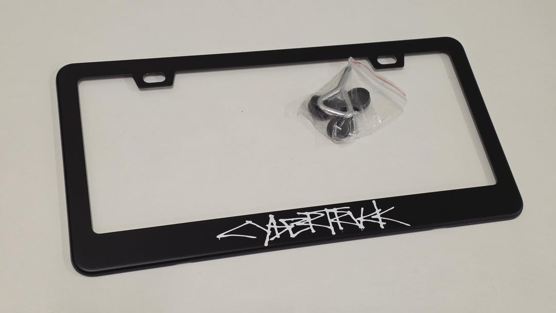 Cybertruck Graffiti Black Metal License Plate Frame Holder - Etsy