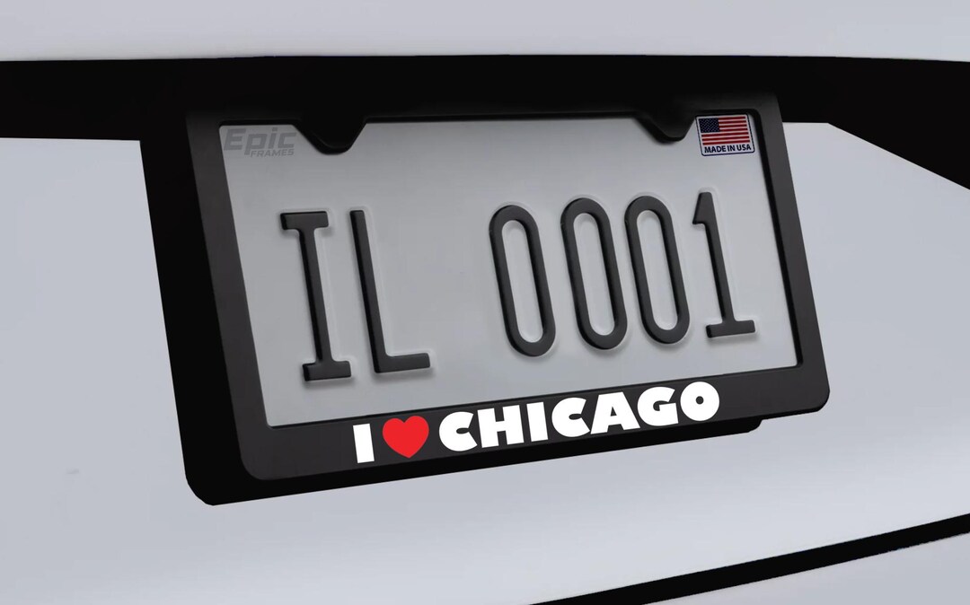 I LOVE CHICAGO Heart Chicago License Plate Frame Black Metal - Etsy