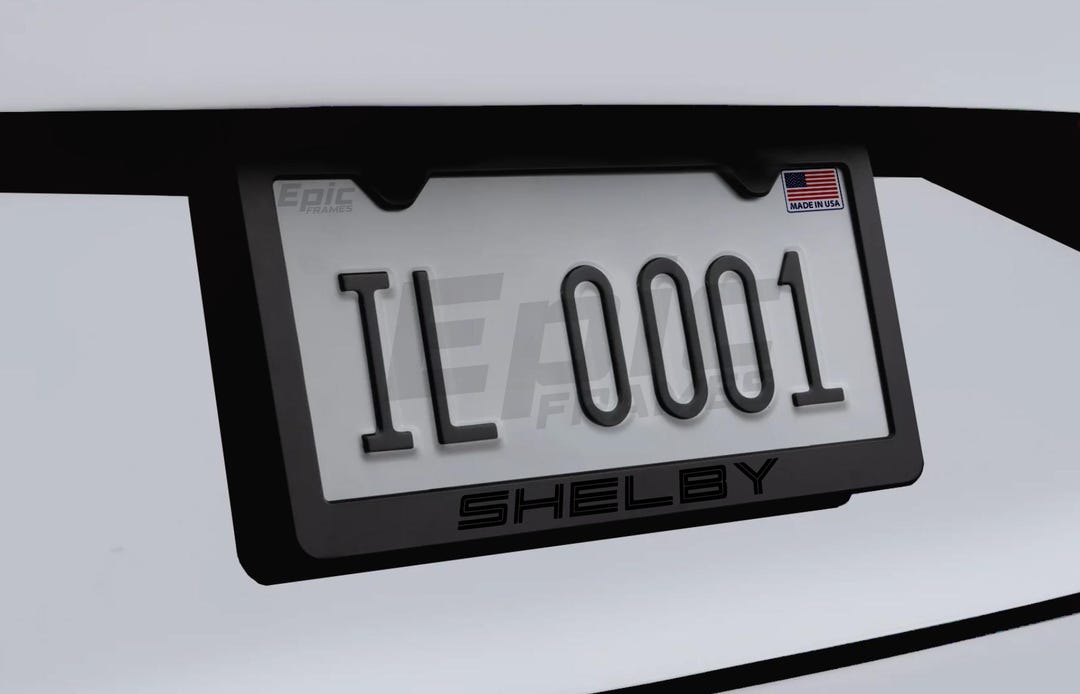Black on Black Shelby License Plate Frame Racing | Premium Black Metal ...