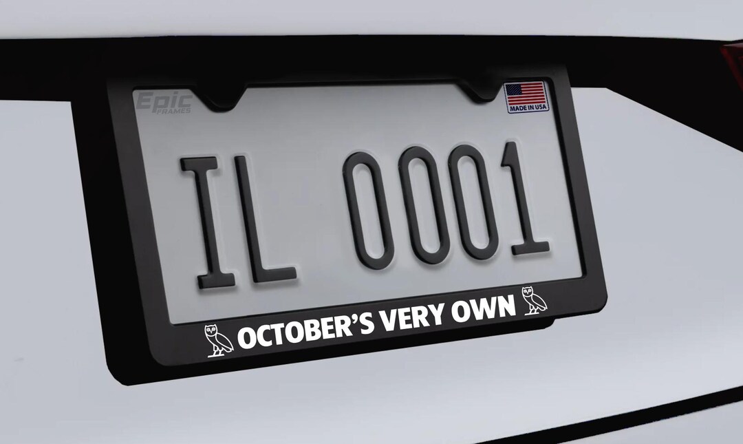 October's Very Own OVO License Plate Frame Black PREMIUM Powder Coated ...