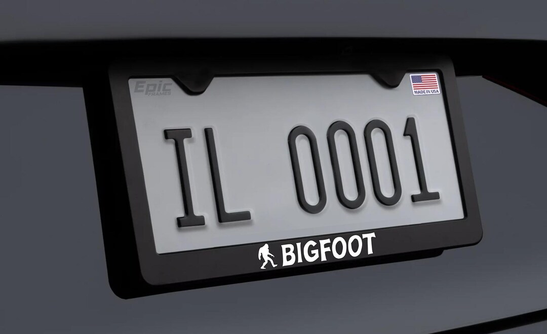 BIGFOOT License Plate Frame Black Premium Metal With Screws and Caps - Etsy