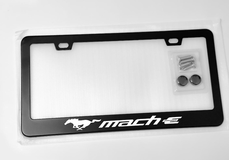 Glowing Mustang Mach E EV License Plate Frame Premium Black Metal - Etsy