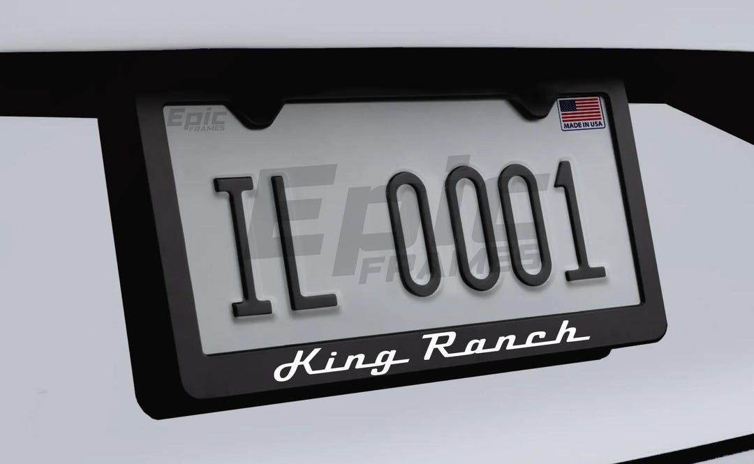 King Ranch Truck License Plate Frame Fits F150 Black Metal With Screws ...
