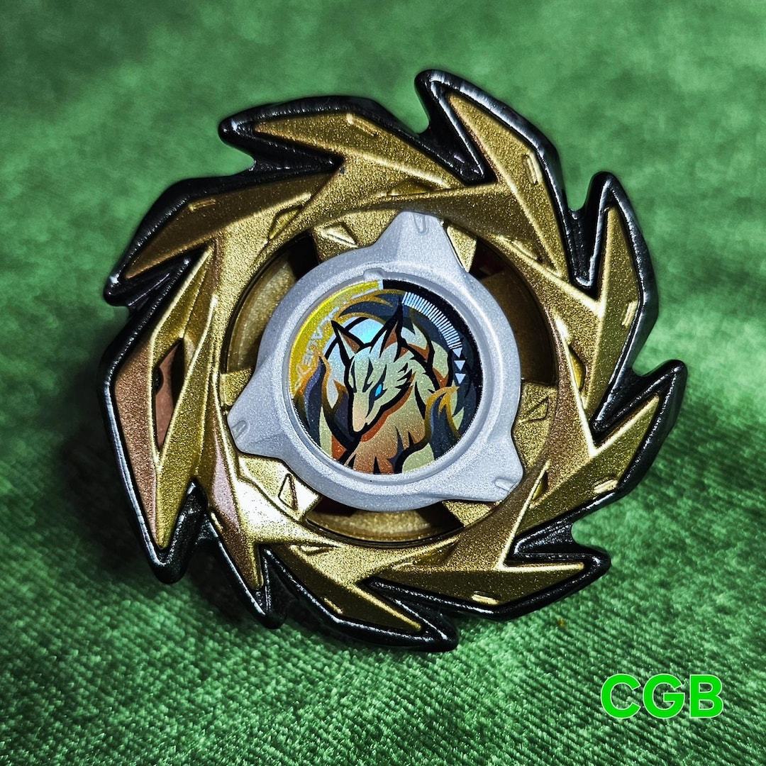 Beyblade X Takara Tomy Fox Brush J2-60U Custom Painted Beyblade. Gold ...