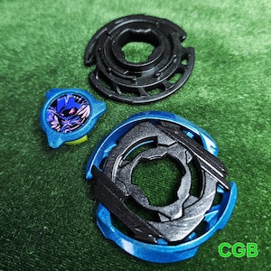 Beyblade X Takara Tomy Wizard Arc Custom Metal Coat. Black&blue. (blade ...